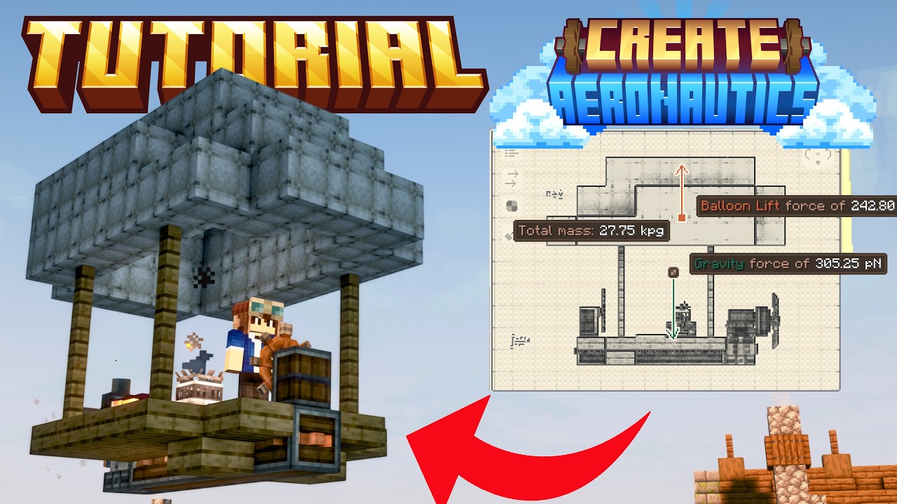How To Make A Simple Early Game Airship - Create Aeronautics Tutorial for Beginners