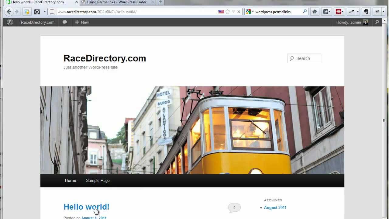 Wordpress Tutorial - Settings - Permalinks