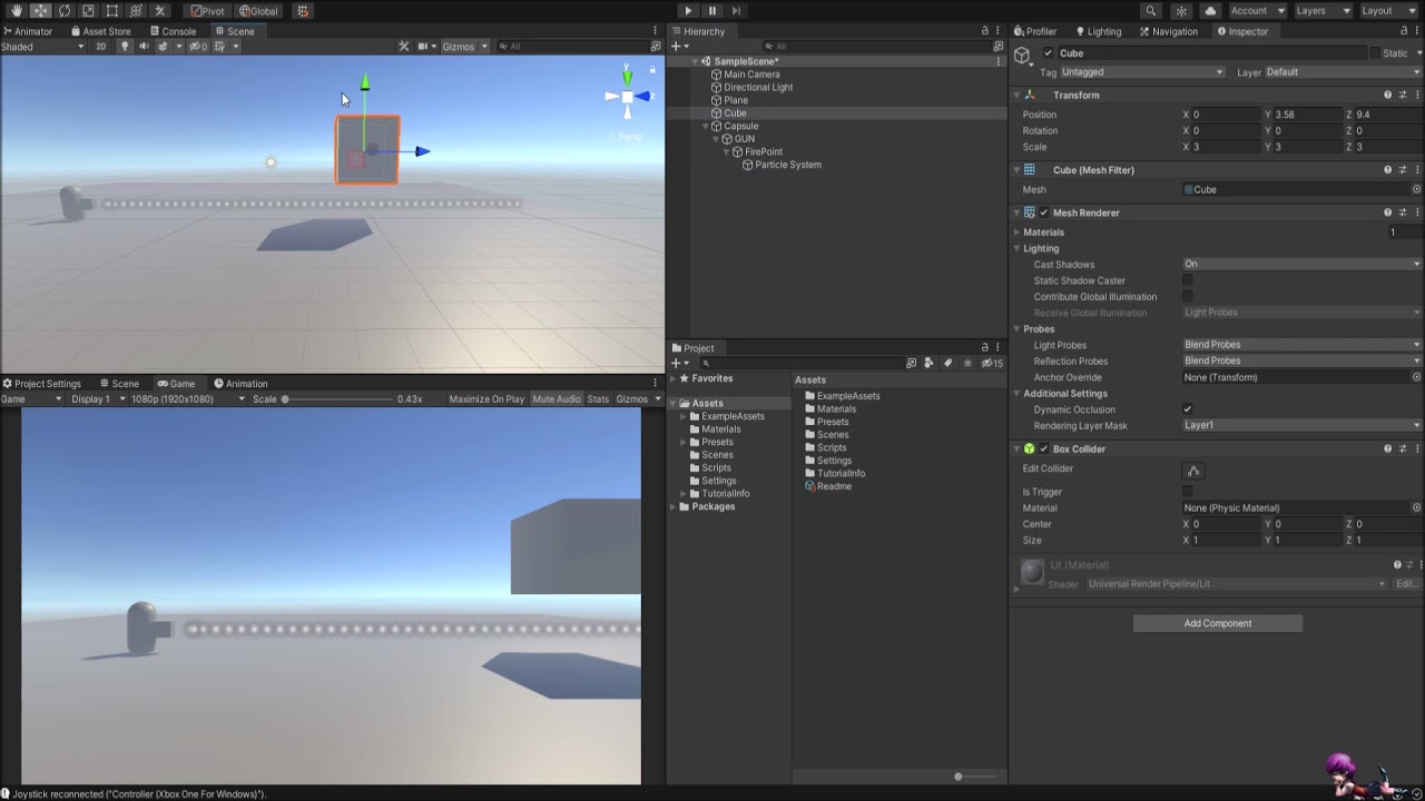 Unity Tutorial:  Shooting bullets using a particle system