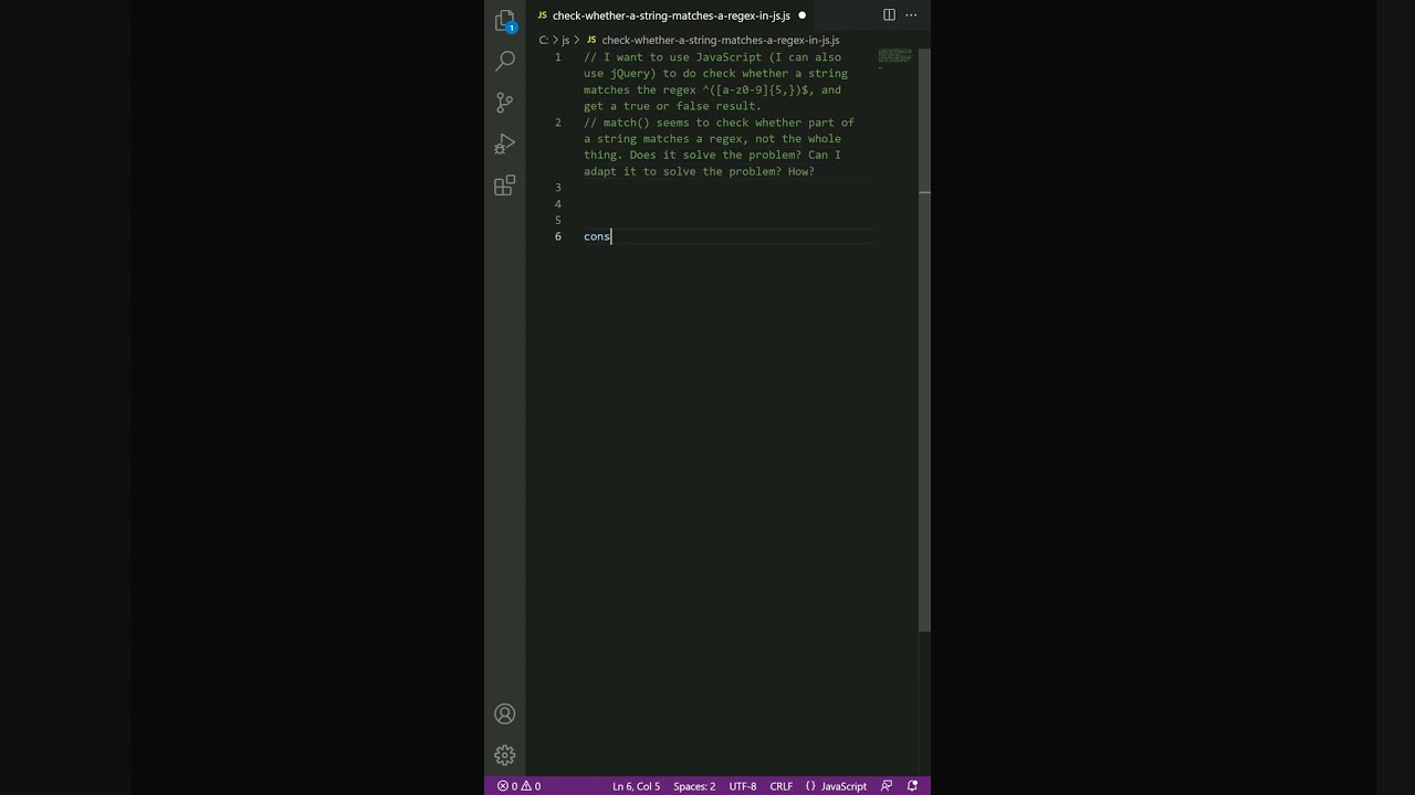 javascript - Check whether a string matches a regex in JS