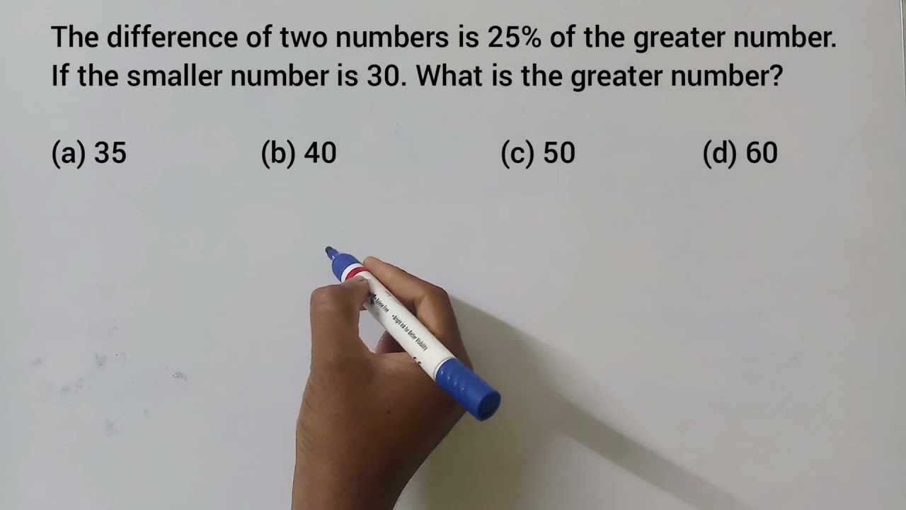 The difference of two numbers is 25% of the greater number. If the smaller number is 30. What is the
