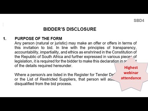The new (3 year-old) SBD 4 - Bidders Disclosure (PFMA)