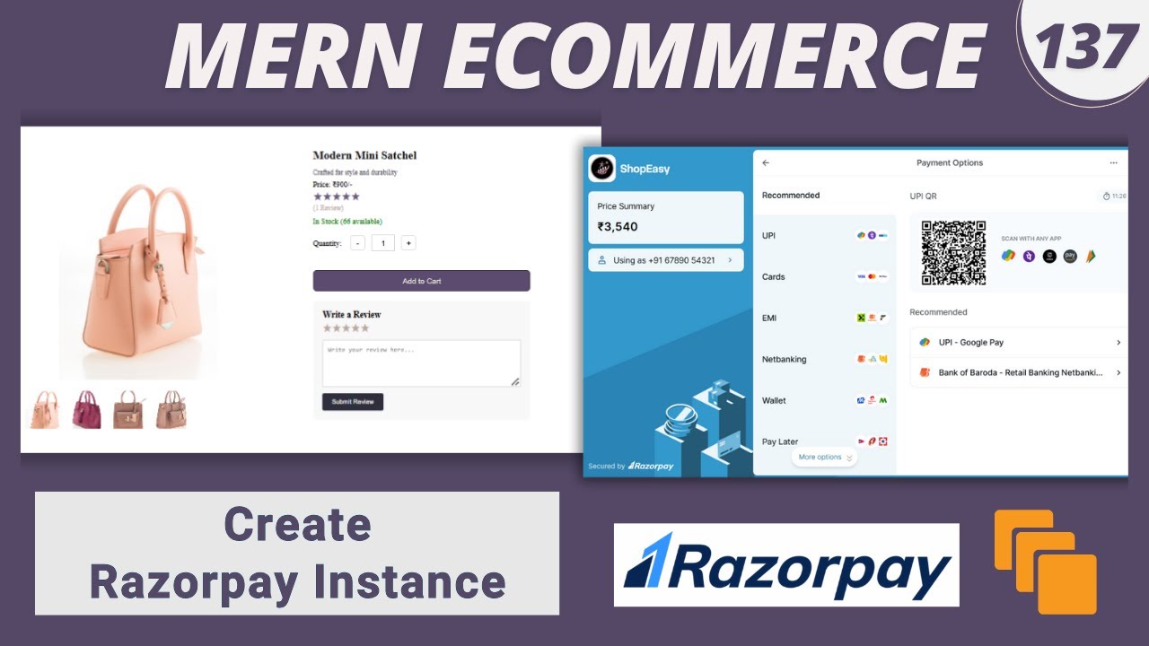 MERN Stack E-Commerce Project #137 : Create Razorpay Instance for Payment Integration