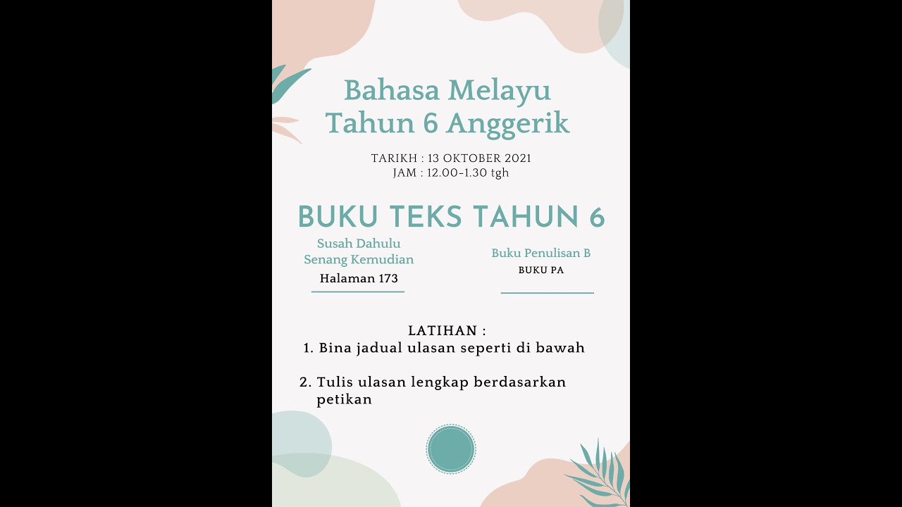 Latihan Buku Teks Bahasa Melayu Tahun 6