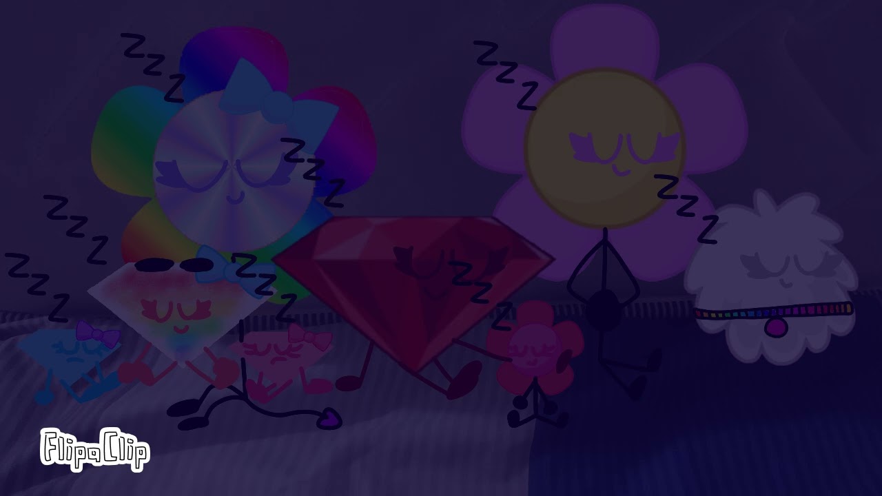 Sleep over sky flower flower and ruby @BFDI