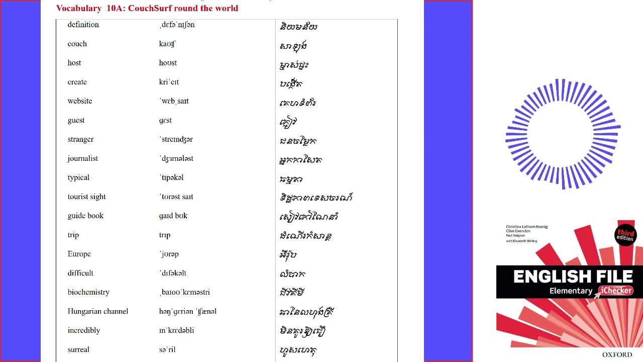 Vocabulary 10B - English File 3rd Elementary  #reading #vocabulary #learning #vocabulary#wordmeaning
