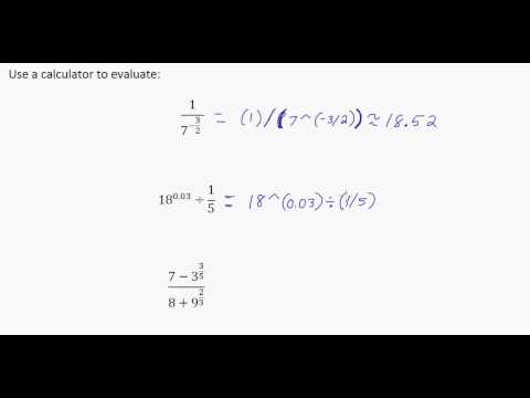 Evaluating Rational Expressions and Exponents With a Calculator