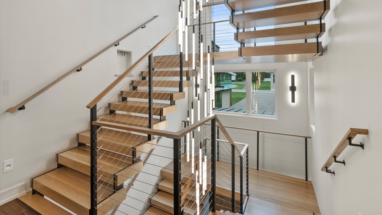 Double Stringer Zig Zag Floating Stair