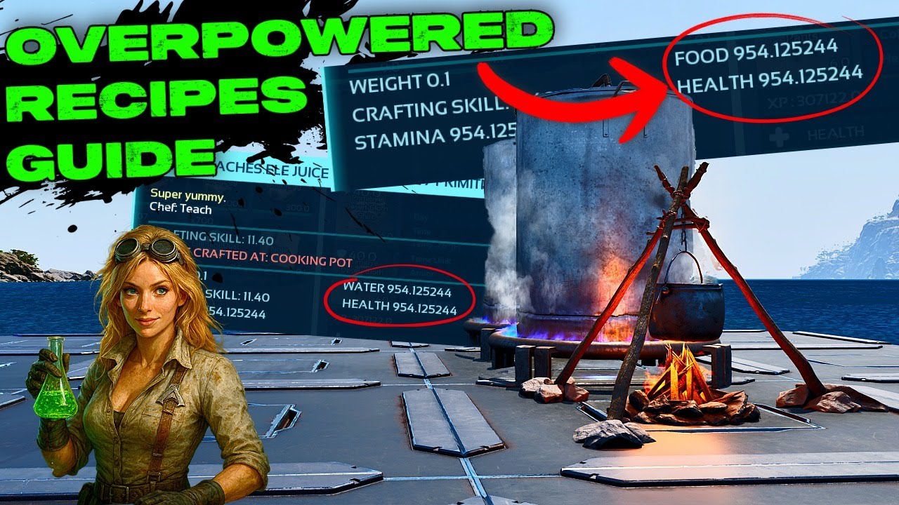 How To Make OVERPOWERED Custom Recipes in Ark Survival Ascended!! Plus 1000 Health and Stamina!!