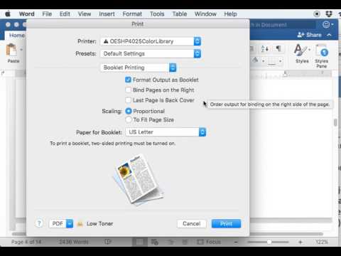 Word booklet printing