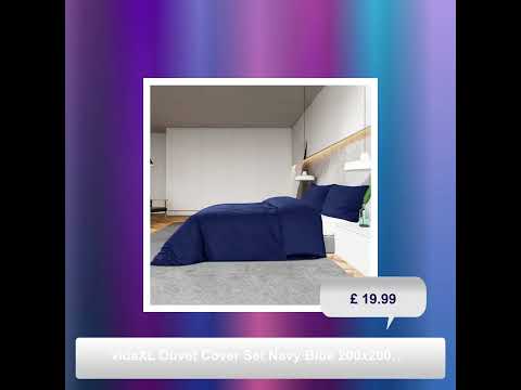 vidaXL Duvet Cover Set Navy Blue 200x200 cm Light-weight Microfiber