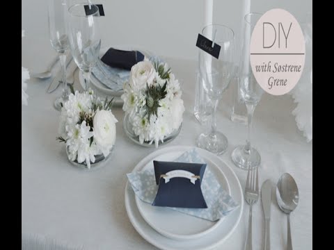 How to make a table setting arrangement with flowers by Søstrene Grene