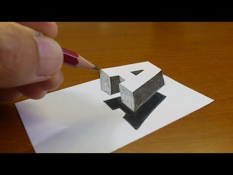 Very Easy!! How To Drawing 3D Floating Letter "A" #2 - Anamorphic Illusion - 3D Trick Art on paper