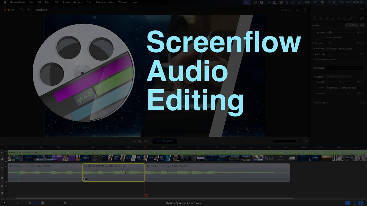 Screenflow Audio Editing Tutorial (real use case demo)
