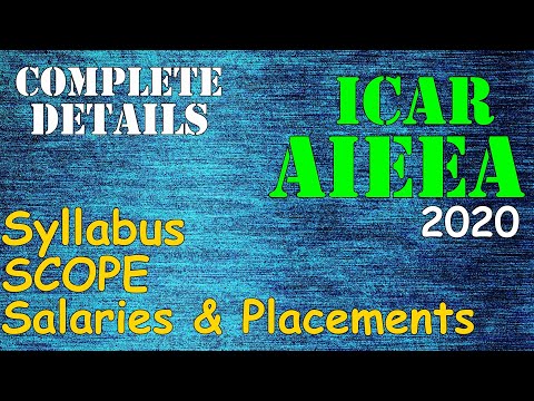 ICAR AIEEA EXAM 2020-COMPLETE DETAILS |ICAR AIEEA SYLLABUS, SALARIES| CAREER IN AGRICULTURE AFTER 12