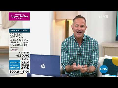 HP 17.3" Intel Celeron 4GB RAM 128GB SSD Laptop with MS ...