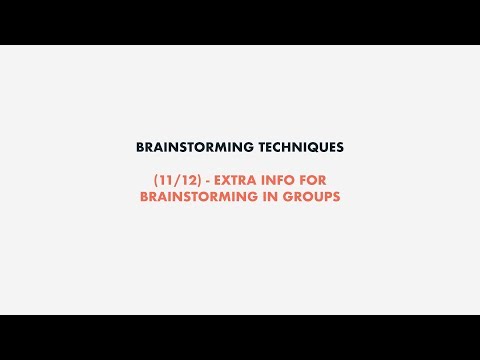 Brainstorming techniques (11/12) - Extra info for brainstorming in groups