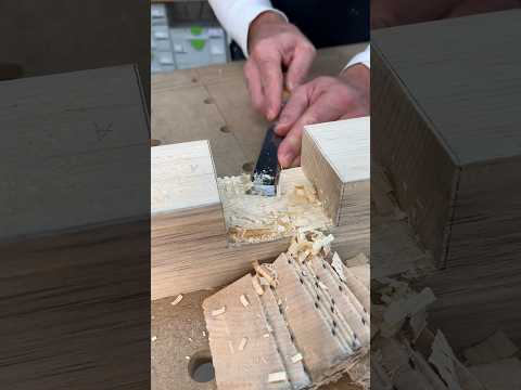 Clearing out some half laps #woodworking #maker #tools #joinery #carpentry #diy