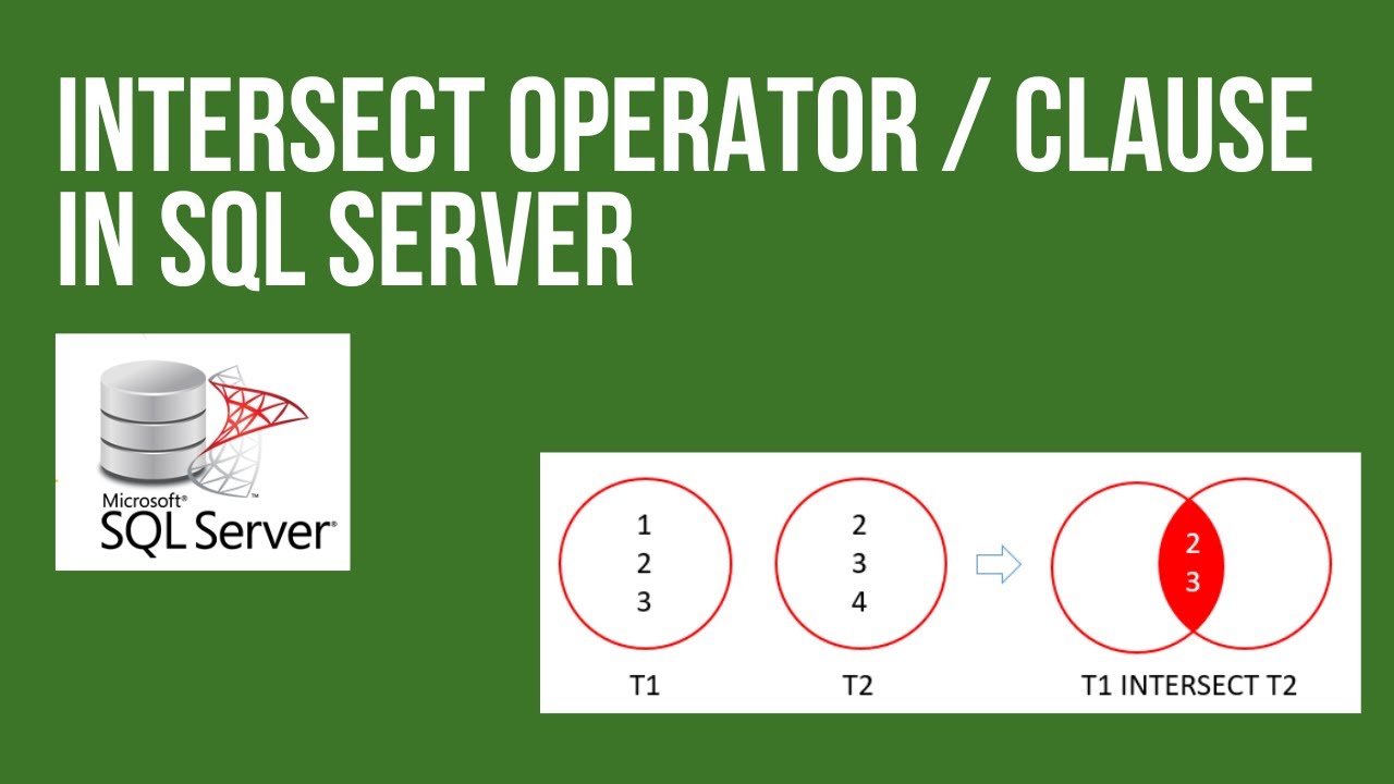 SQL Intersect | Intersect operator in sql server | INTERSECT Clause | sql intersect example