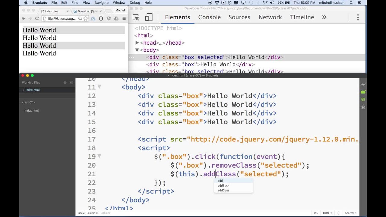 03 jQuery addClass removeClass siblings