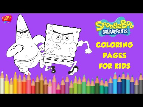 SpongeBob SquarePants Coloring Book Compilation Patrick Star | Learn Colors