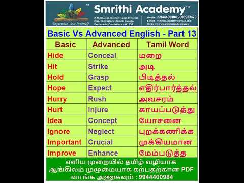 "Basic vs Advanced English Words with Tamil Meaning 🔥 | Improve Your Vocabulary Fast! 🚀"-13
