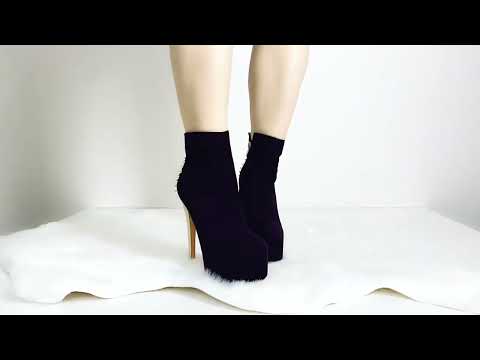 Onlymaker Women Rivet Ankle Boots Platform 16cm High Thin Heel Heel