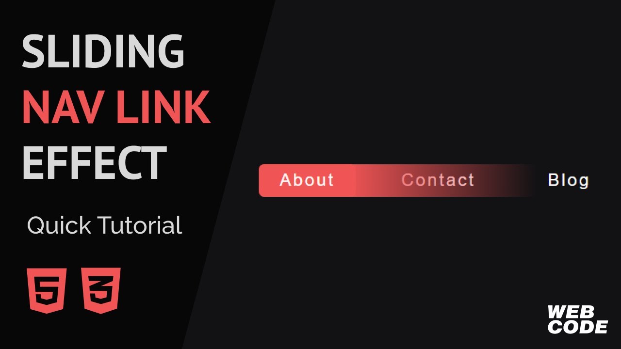 3 Nav Link Hover Effects HTML & CSS.