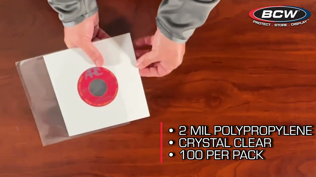 BCW 2 Mil Polypropylene 7-Inch Record Outer Sleeves