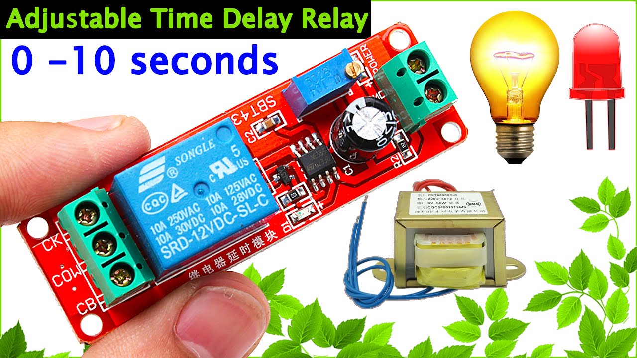 Mini NE555 12V Adusjustable Time Delay Relay Module (0-10 seconds) Monostable Delay Switch - HW-010