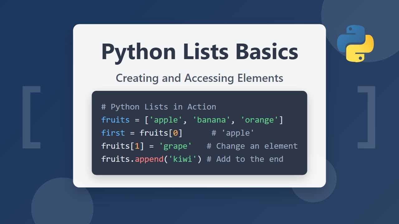 🐍 Python Lists for Beginners: Create, Access & Modify