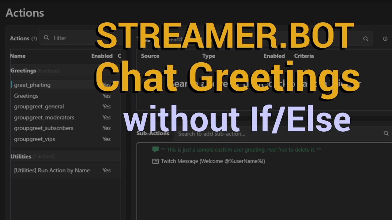 Streamer.bot Personalized Chat Greetings