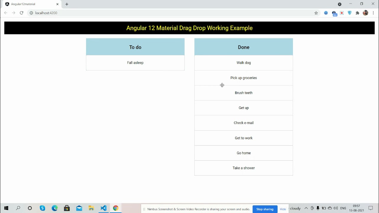 Angular 12 Material Drag Drop Working Example with Code Snippet