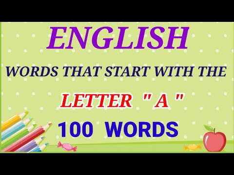 Words That Start With The Letter A - Learning Vocabulary