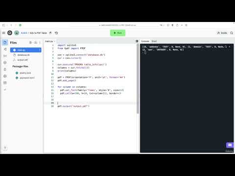 SQL to PDF Table | Automate Everything with Python
