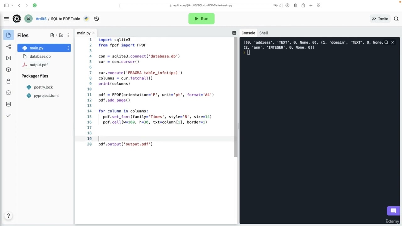 SQL to PDF Table | Automate Everything with Python