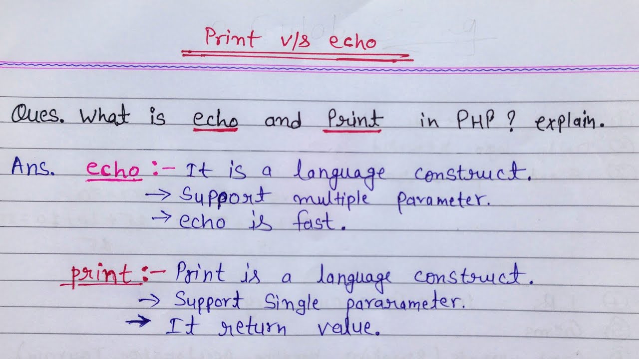 Echo and print in php explain in hindi || php tutorial