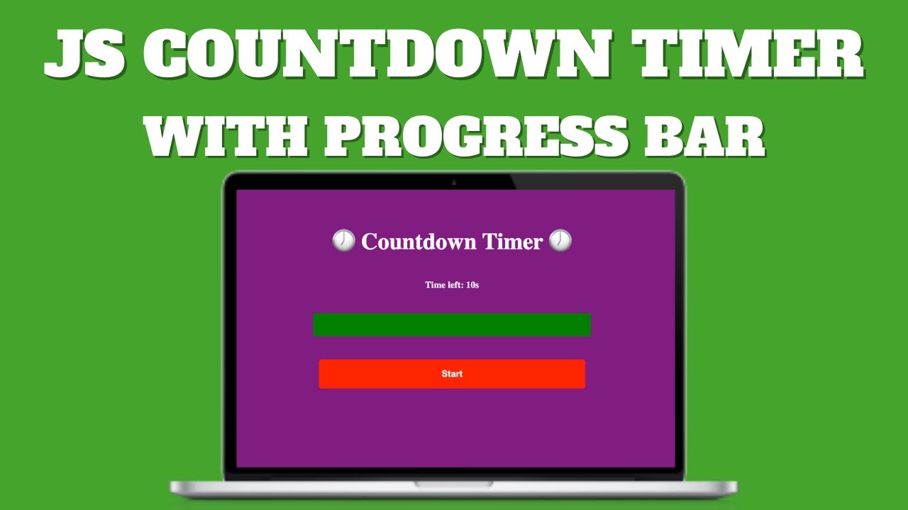 Countdown Timer With Progress Bar||HTML CSS Javascript Tutorial || HTML CSS Javascript Mini Project