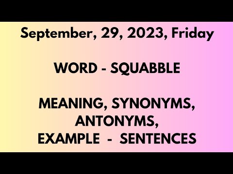 Squabble Meaning in hindi #fight #quarrel #dispute #english #vocabulary #learn #learnenglish