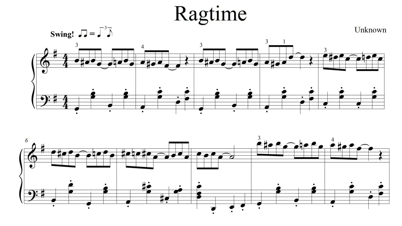 Easy Ragtime Piano sheet