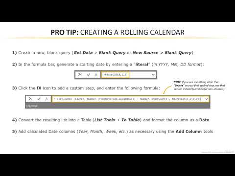 PRO TIP Creating a Rolling Calendar in Power BI Desktop | Power BI Desktop for Business Intelligence