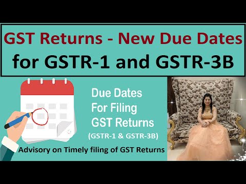 GST Returns - New Due Dates for GSTR-1 and GSTR-3B | GST Advisory on Timely Filing of GST Returns