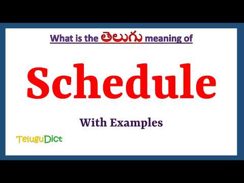 Schedule Meaning in Telugu | Schedule in Telugu | Schedule in Telugu Dictionary |