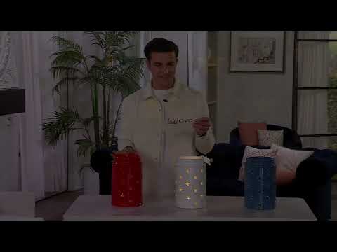 Martha Stewart 10" Illuminated Americana Star Ceramic Lantern on QVC