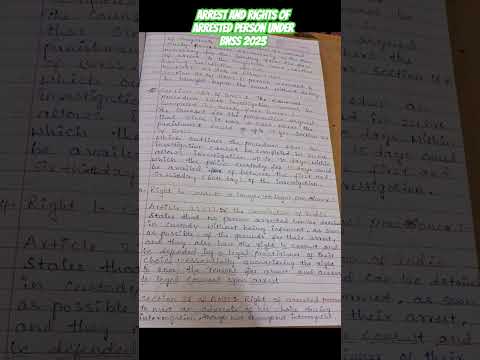 Define Arrest and Rights of Arrested person under Bnss 2023 lawnotes