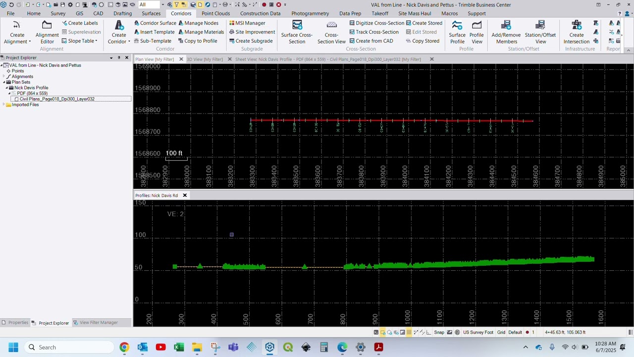 Trimble Business Center Tips - Add vertical alignment from PDF Profile