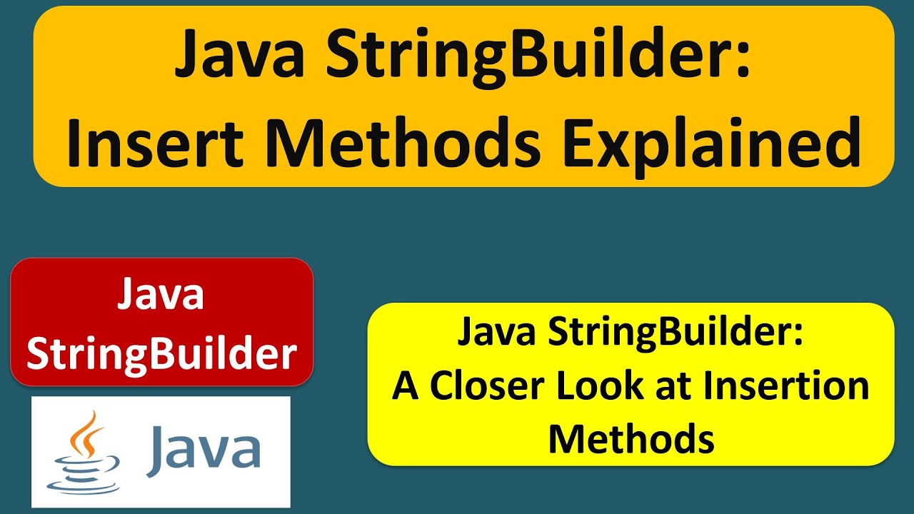 Java StringBuilder: Insert Methods Explained | Java Tutorial