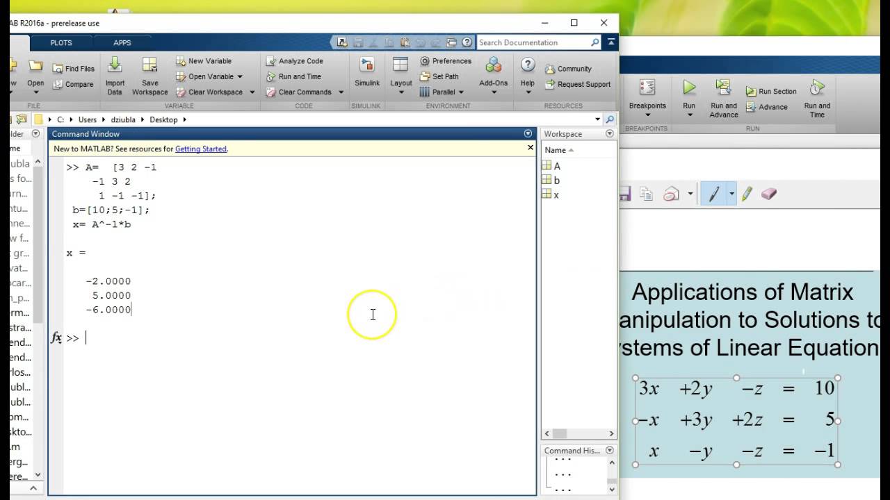 Solving System of Linear equations in matlab