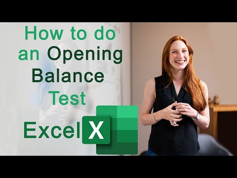 How to perform an opening balance test?