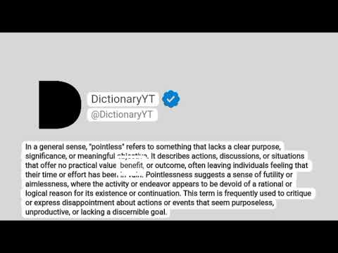 Pointless Meaning in English